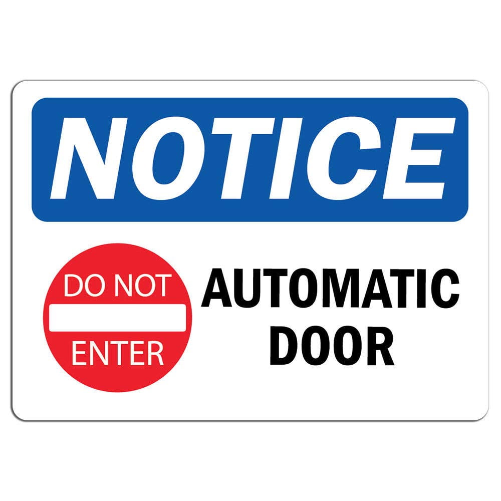 Vinyl Stickers - Notice - Automatic Door Sign with Symbol - Safety and ...