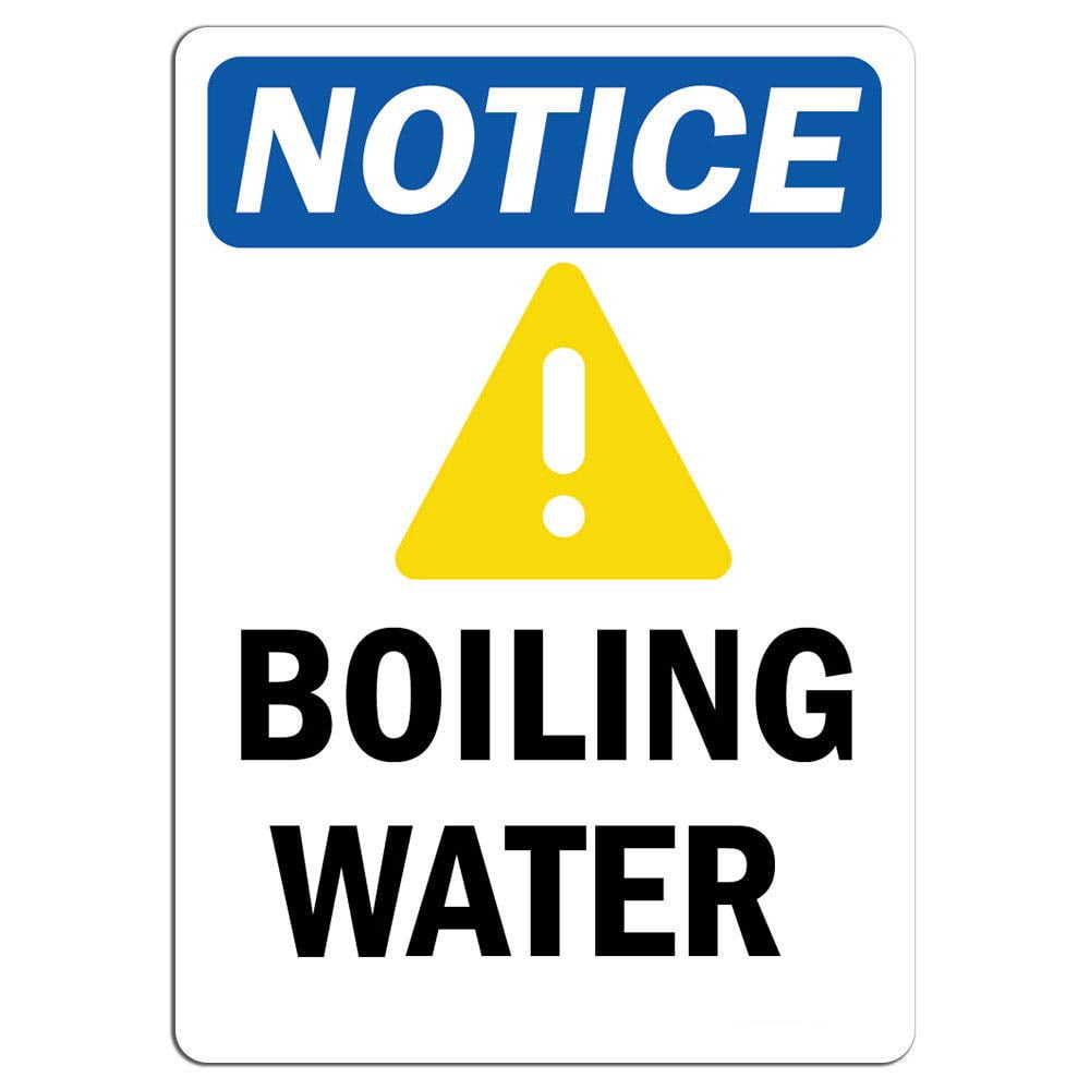 Vinyl Stickers - Notice - Boiling Water Sign with Symbol - Safety and ...