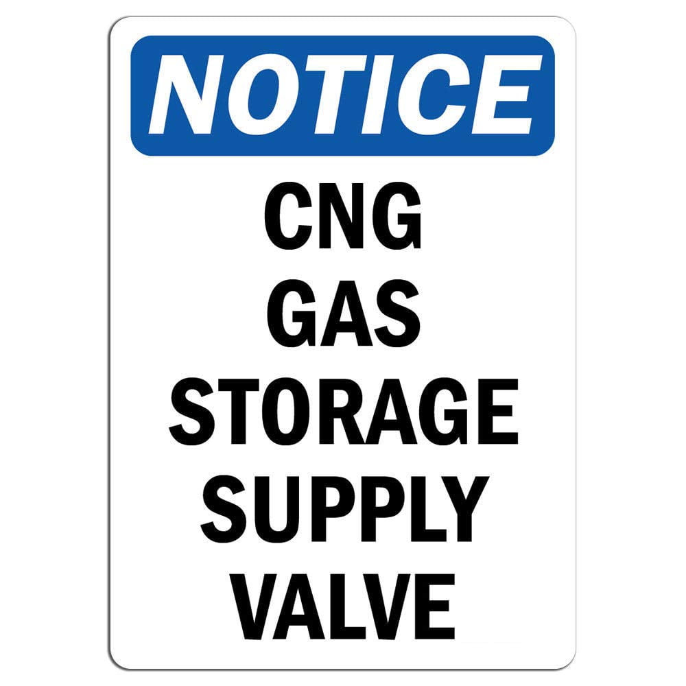 Vinyl Stickers - Notice - CNG Gas Storage Supply Valve Sign - Safety ...