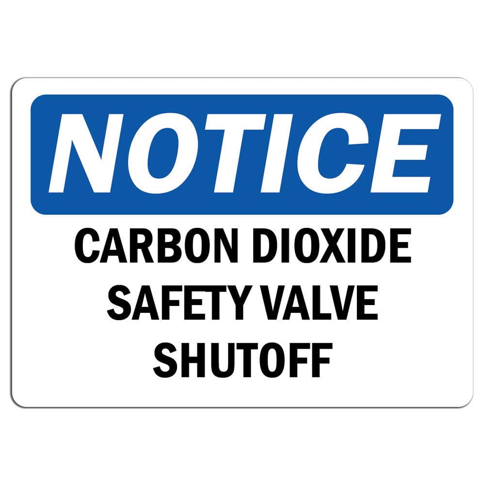 Vinyl Stickers - Notice - Carbon Dioxide Safety Valve Shutoff Sign ...