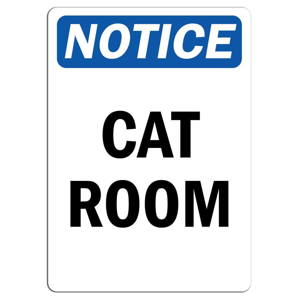 Vinyl Stickers - Notice - Cat Room Sign - Safety and Warning Warehouse ...