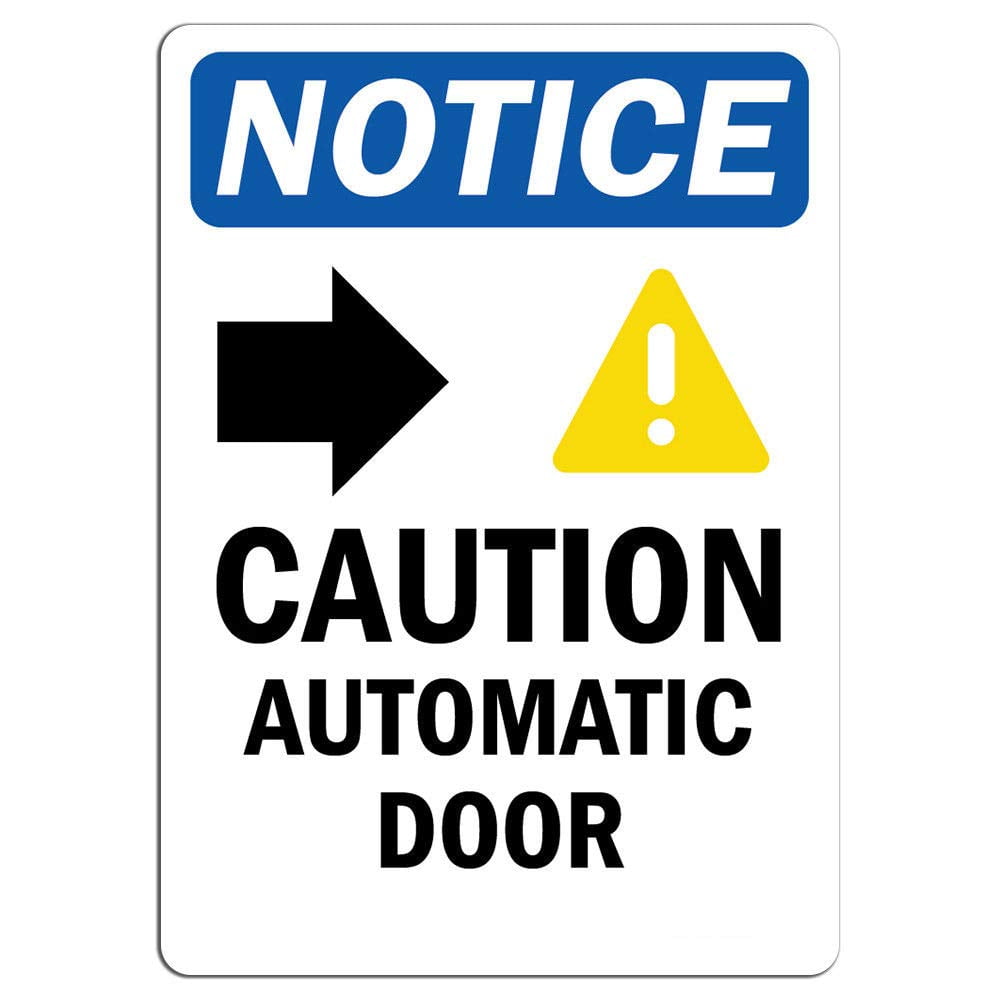 Vinyl Stickers - Notice - Caution Automatic Sign with Symbol - Safety ...