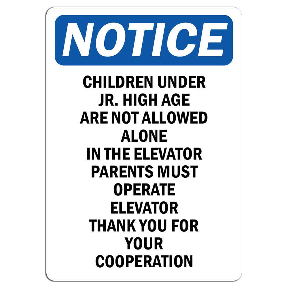Vinyl Stickers - Notice - Children Under Jr. High Age are Not Allowed ...