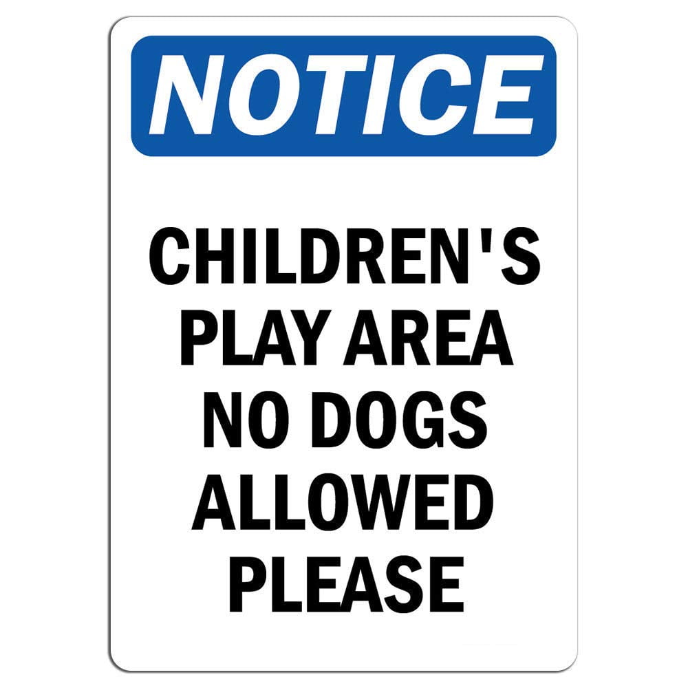 Vinyl Stickers - Notice - Children's Play Area No Dogs Allowed Sign ...