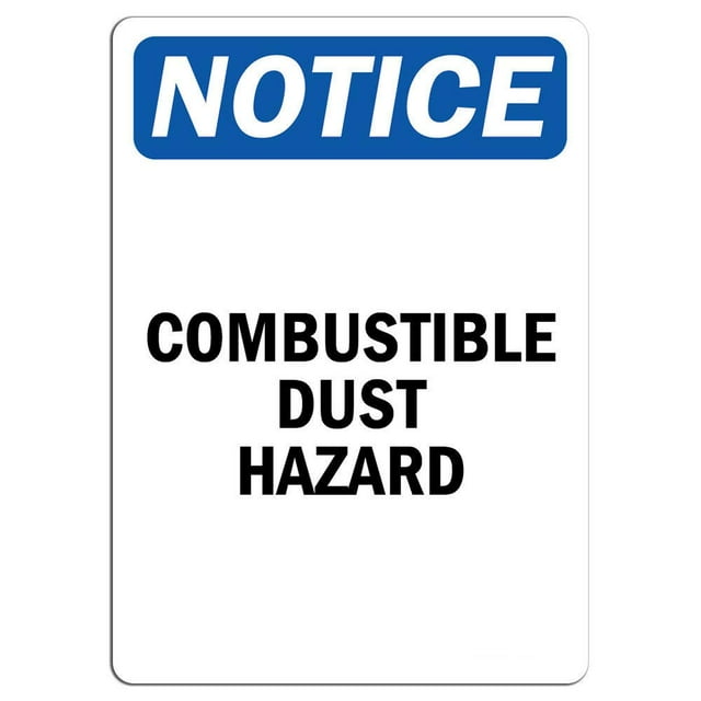 Vinyl Stickers - Notice - Combustible Dust Hazard Sign - Safety and ...