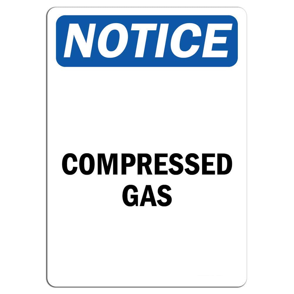 Vinyl Stickers - Notice - Compressed Gas Sign - Safety and Warning ...