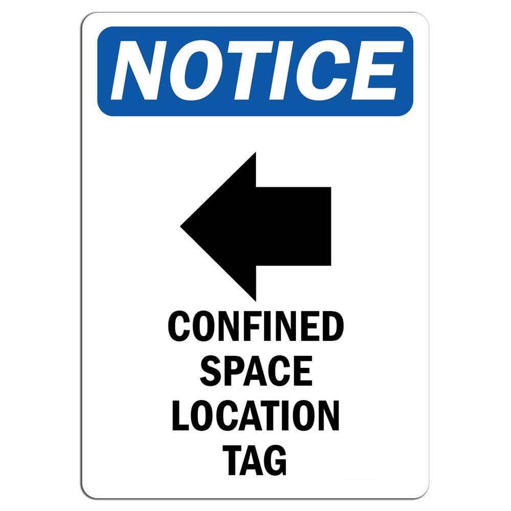 Vinyl Stickers - Notice - Confined Space Location Tag Sign with Symbol ...