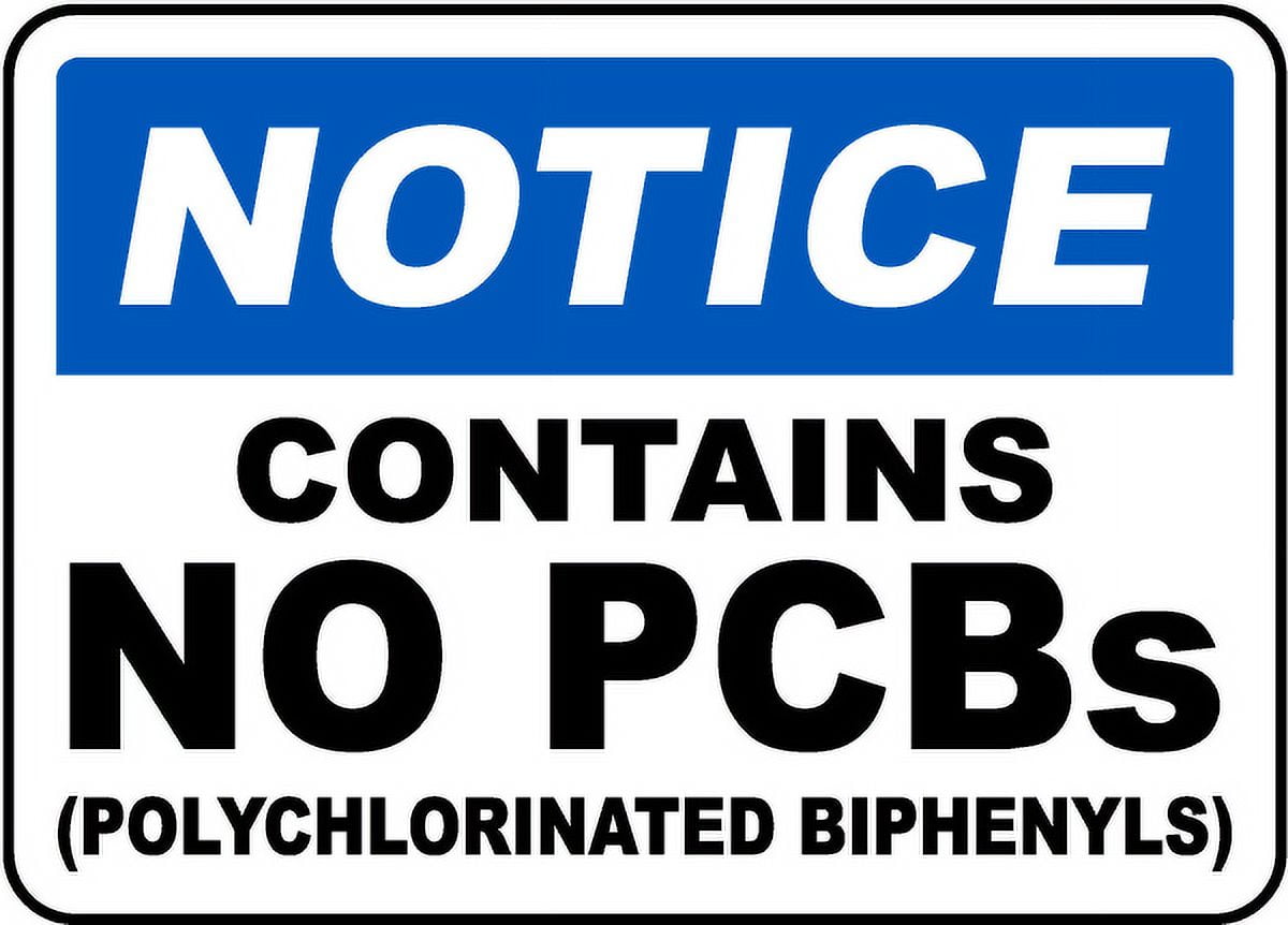 Vinyl Stickers - Notice Contains No PCBs Sign - Safety and Warning ...