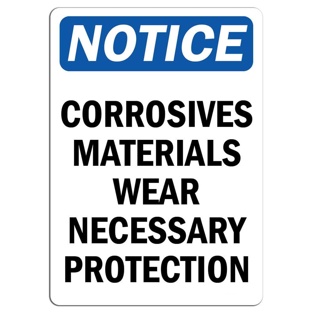 Vinyl Stickers - Notice - Corrosives Materials Wear Necessary ...