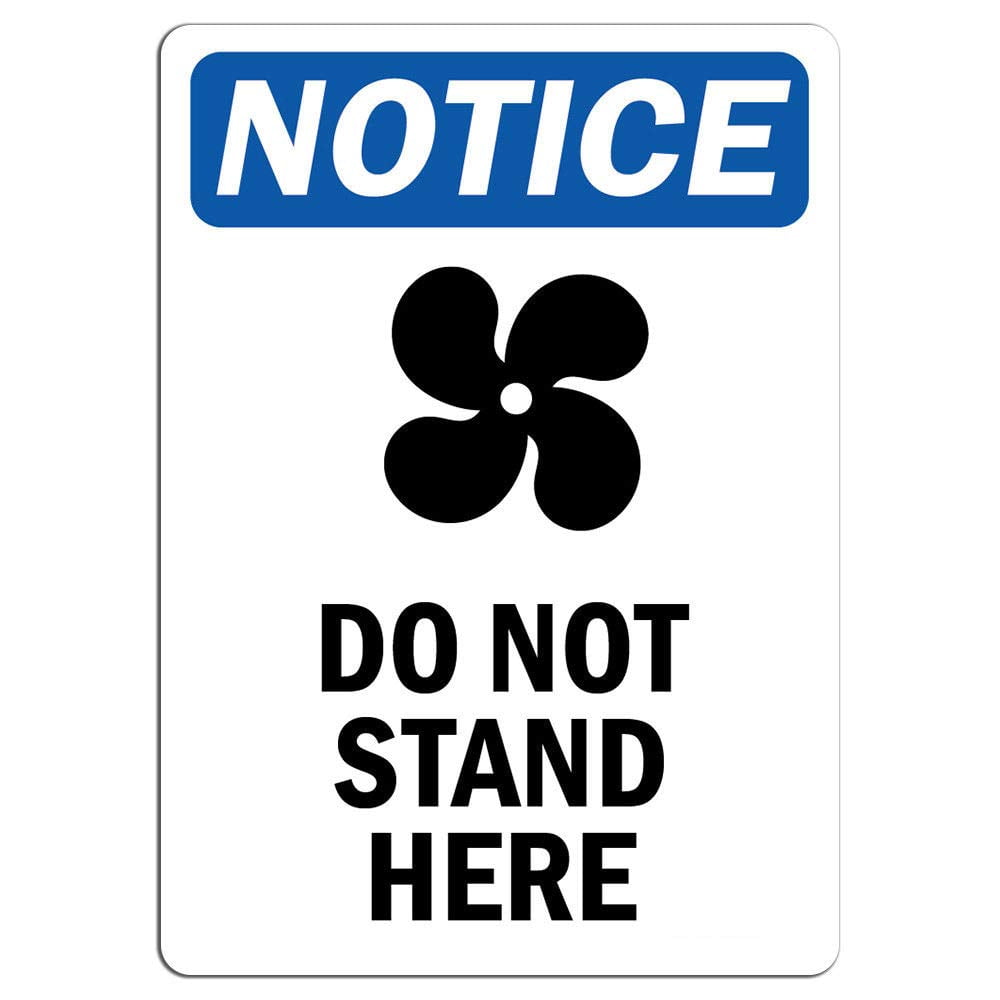 Vinyl Stickers - Notice - Do Not Stand Here Sign with Symbol - Safety ...