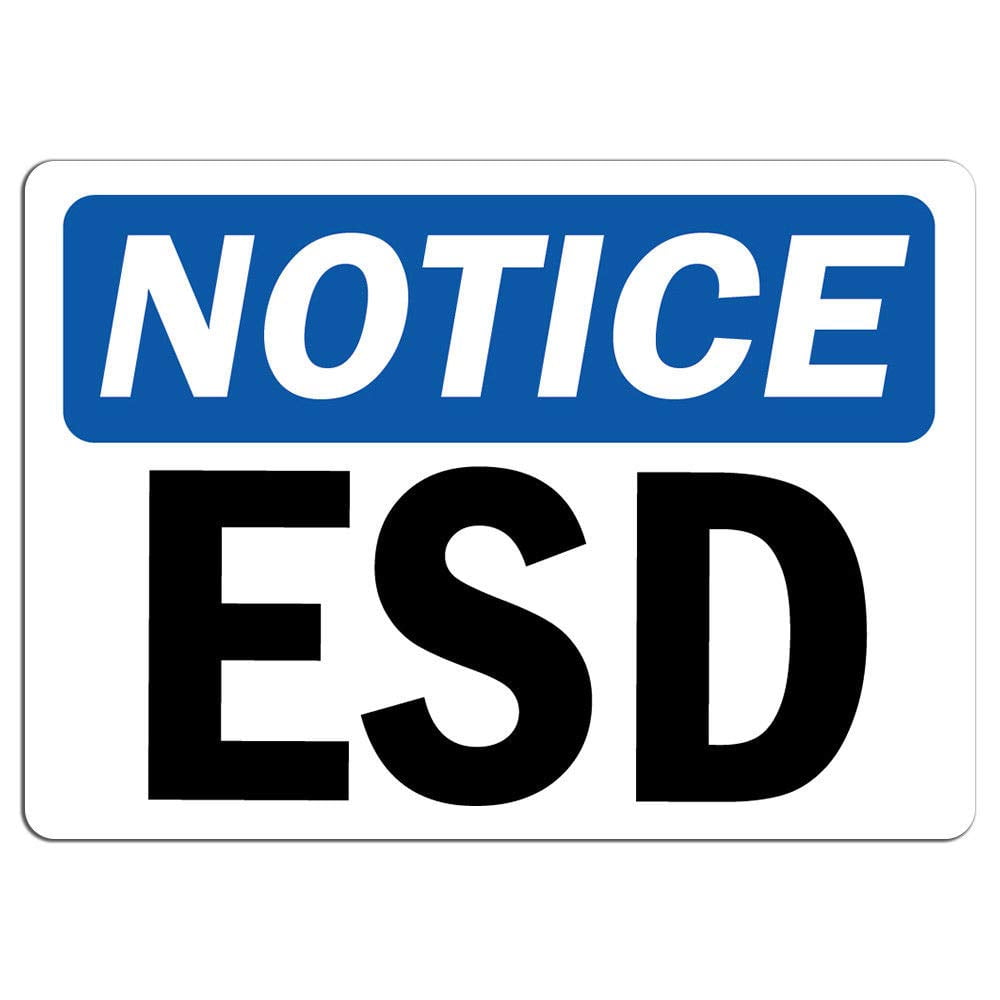 Vinyl Stickers - Notice - ESD Sign - Safety and Warning Warehouse Signs ...