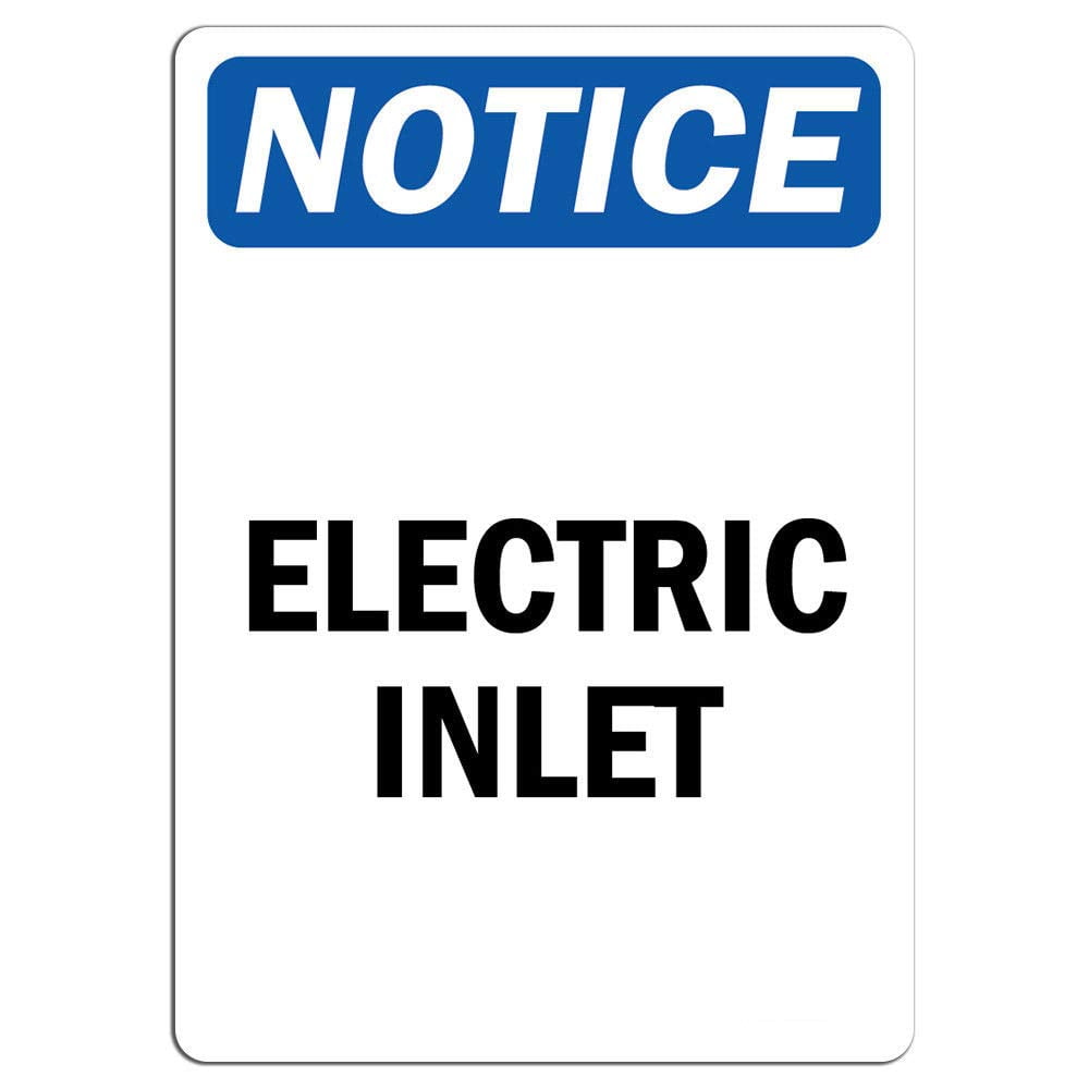 Vinyl Stickers - Notice - Electric Inlet Sign - Safety and Warning ...