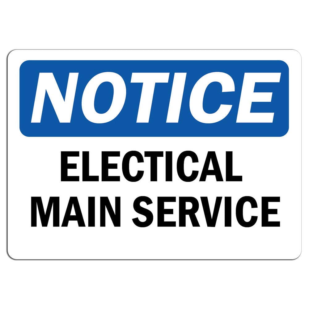 Vinyl Stickers - Notice - Electrical Main Service Sign - Safety and ...