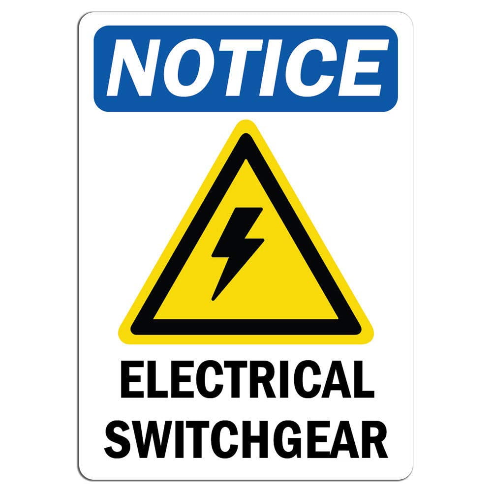 Vinyl Stickers - Notice - Electrical Switchgear Sign with Symbol ...
