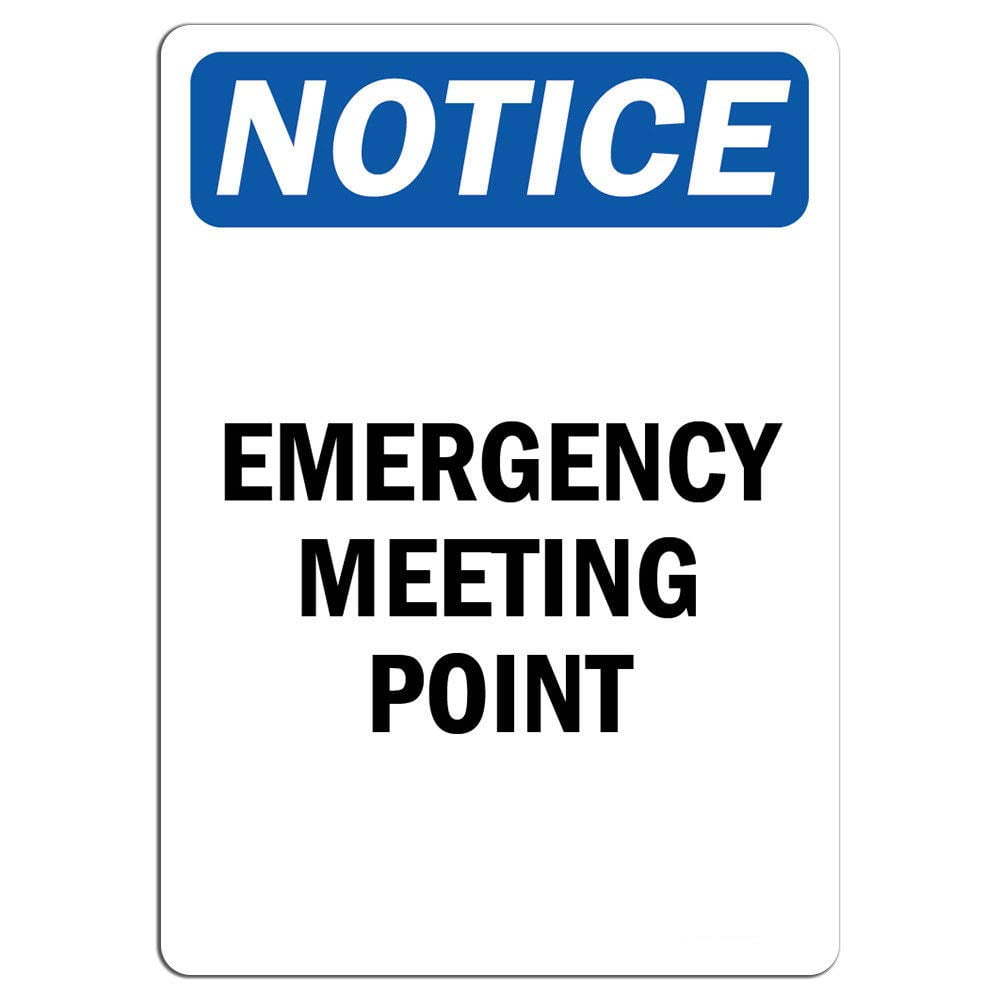 Vinyl Stickers - Notice - Emergency Meeting Point Sign - Safety and ...
