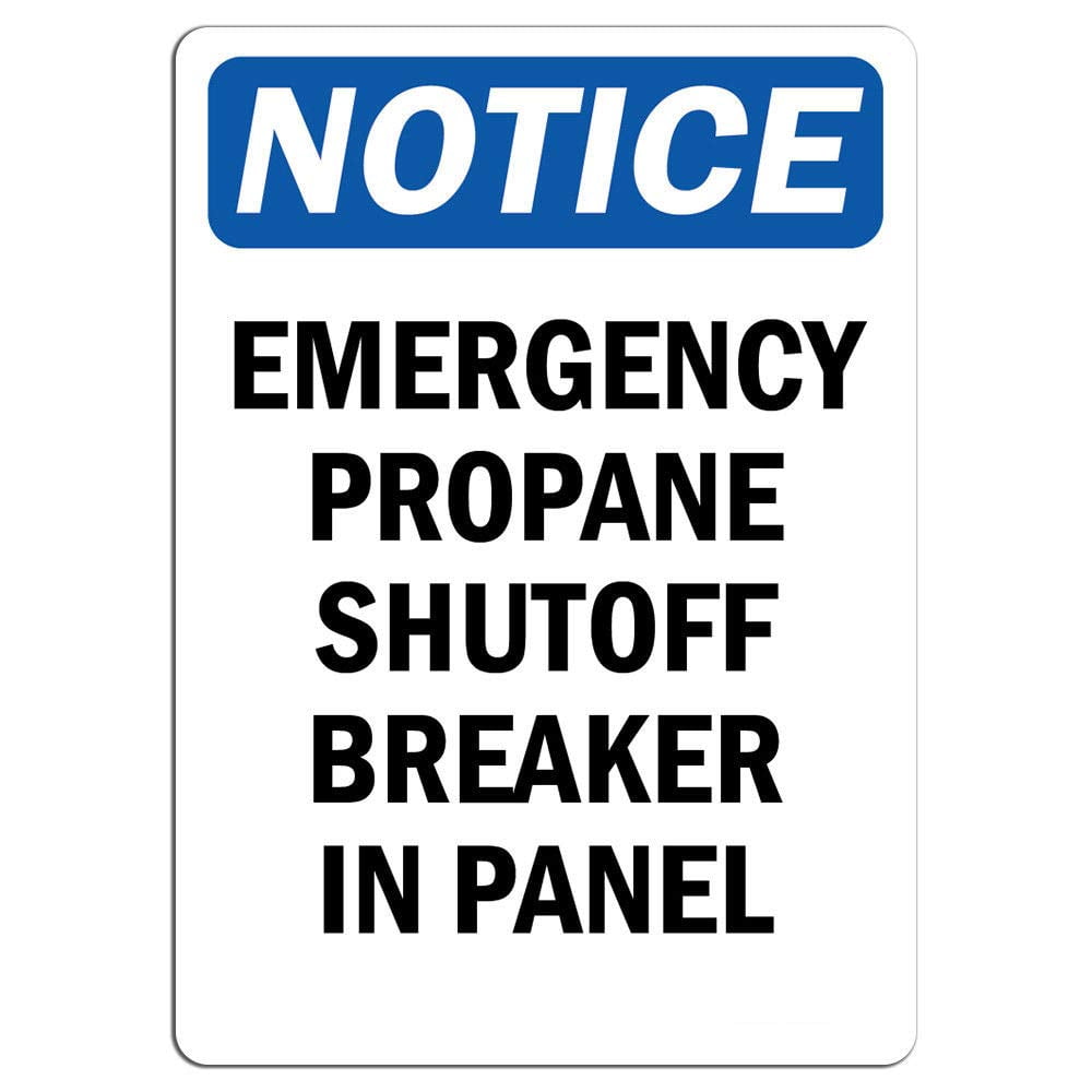 Vinyl Stickers - Notice - Emergency Propane Shutoff Breaker in Panel ...