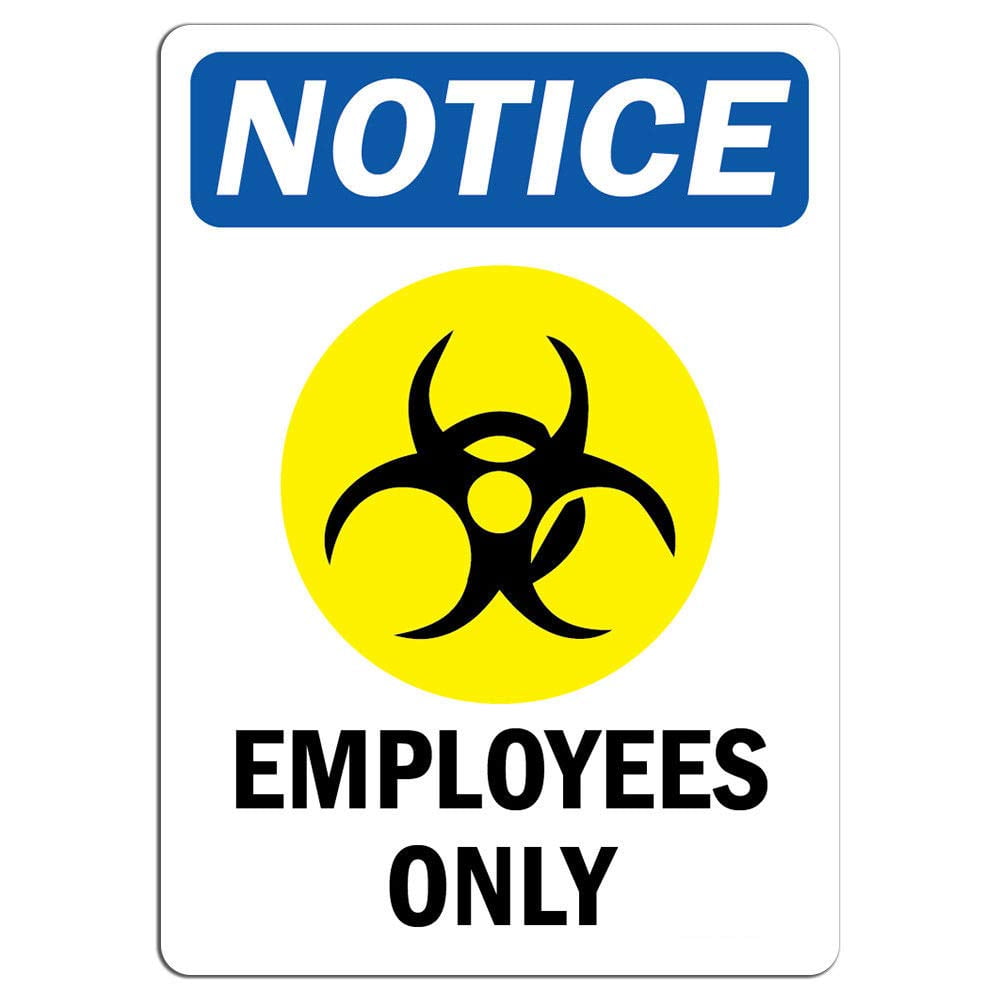 Vinyl Stickers - Notice - Employees Only Sign with Symbol - Safety and ...