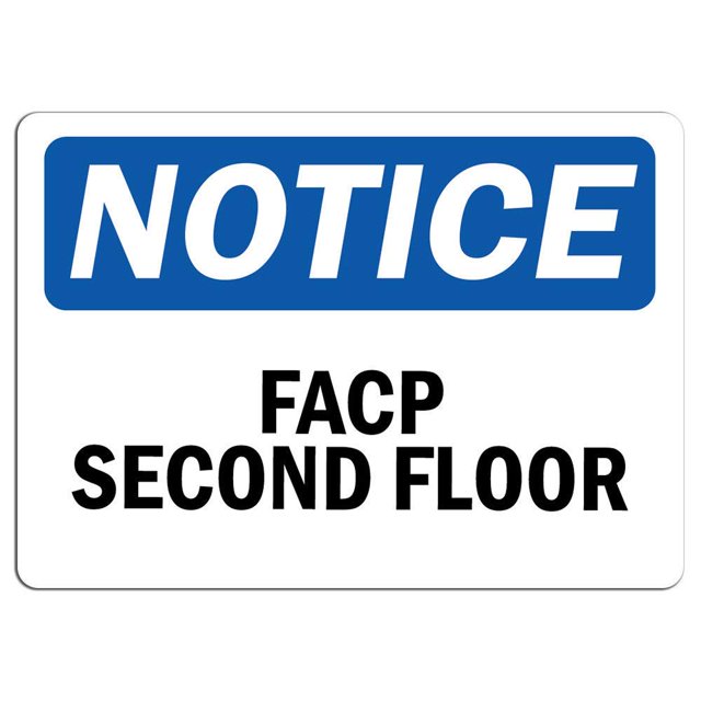 Vinyl Stickers - Notice - FACP Second Floor Sign - Safety and Warning ...