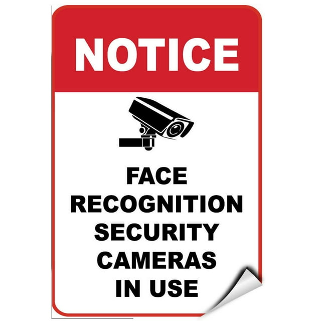 Vinyl Stickers - Notice - Face Recognition Security Cameras in Use ...