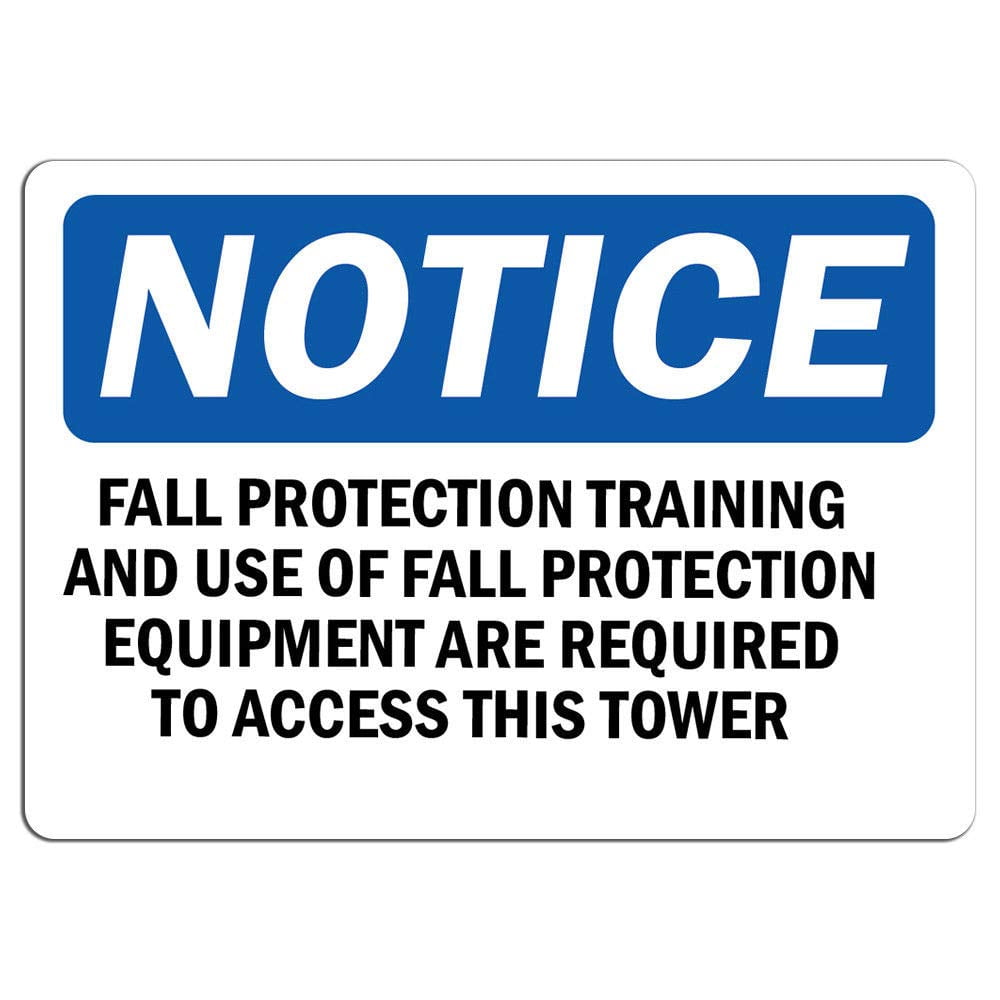 Vinyl Stickers - Notice - Fall Protection Training and Use of Fall Sign ...