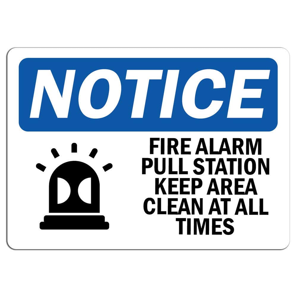 Vinyl Stickers - Notice - Fire Alarm Pull Station Keep Sign with Symbol ...