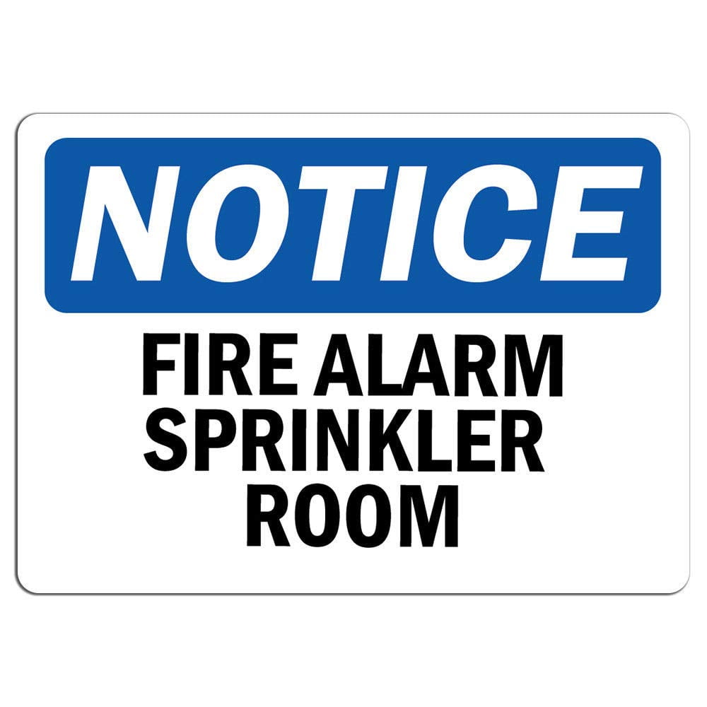 Vinyl Stickers - Notice - Fire Alarm Sprinkler Room Sign - Safety and ...