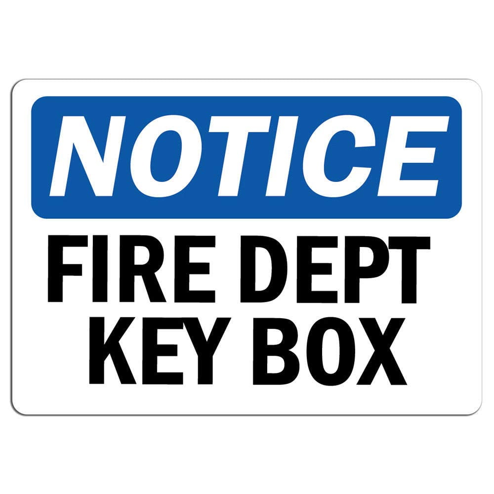 Vinyl Stickers - Notice - Fire Dept Key Box Sign - Safety and Warning ...