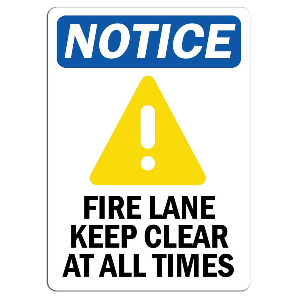 Vinyl Stickers - Notice - Fire Lane Keep Clear Sign with Symbol ...