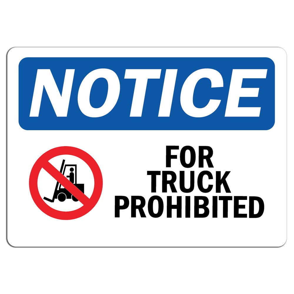 Vinyl Stickers - Notice - Fork Trucks Prohibited Sign with Symbol ...