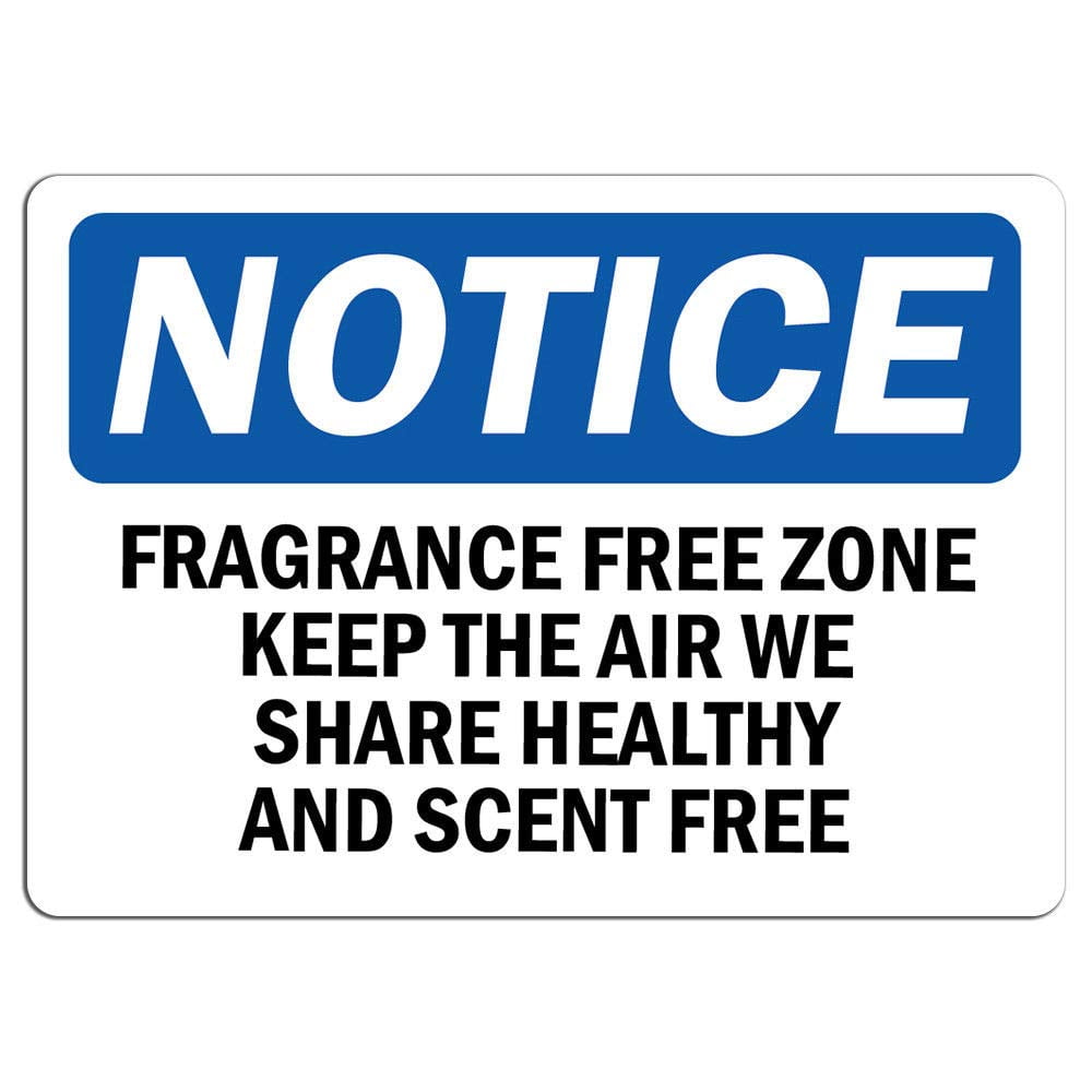 Vinyl Stickers - Notice - Fragrance Free Zone Keep The Air We Share ...