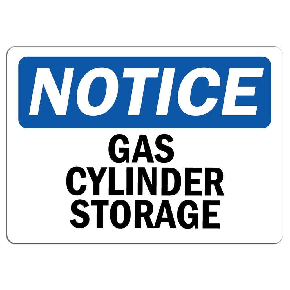 Vinyl Stickers - Notice - Gas Cylinder Storage Sign - Safety and ...