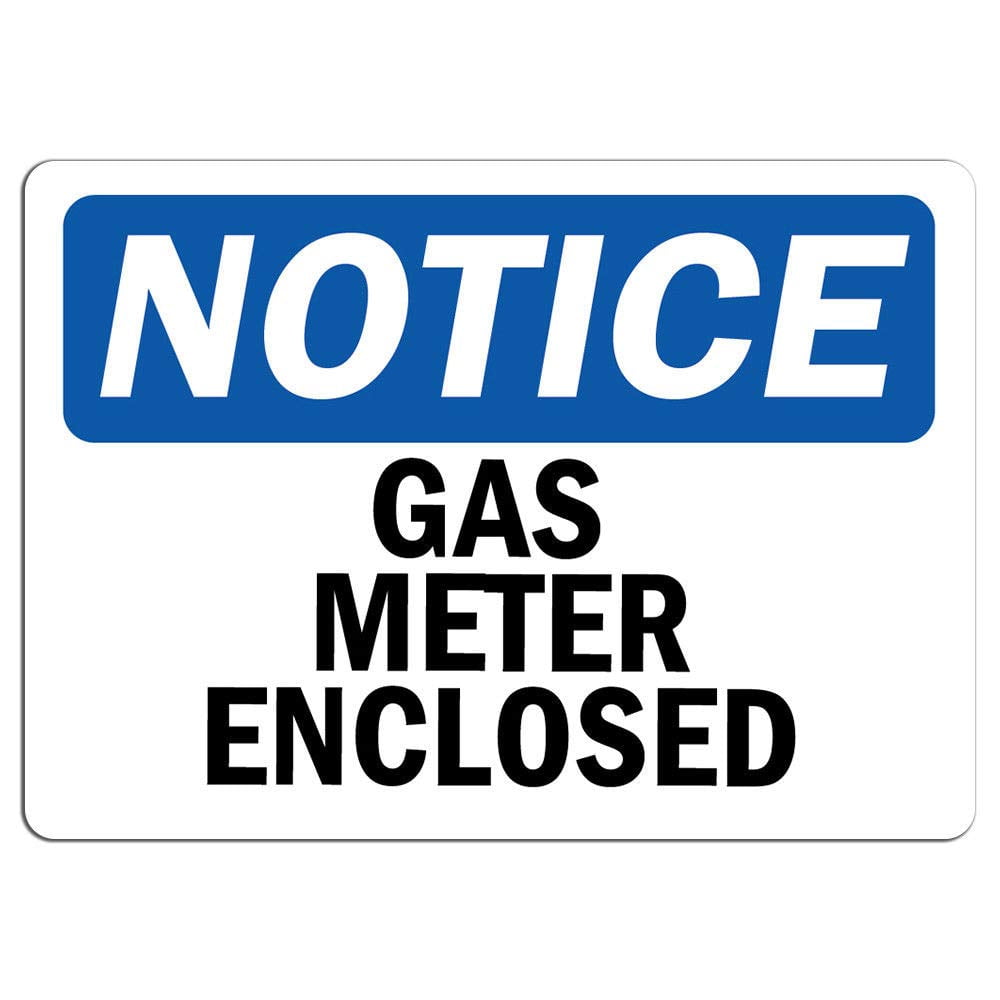 Vinyl Stickers - Notice - Gas Meter Enclosed Sign - Safety and Warning ...