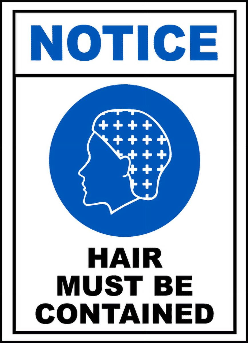 Vinyl Stickers - Notice Hair Must Be Contained Sign - Safety and ...