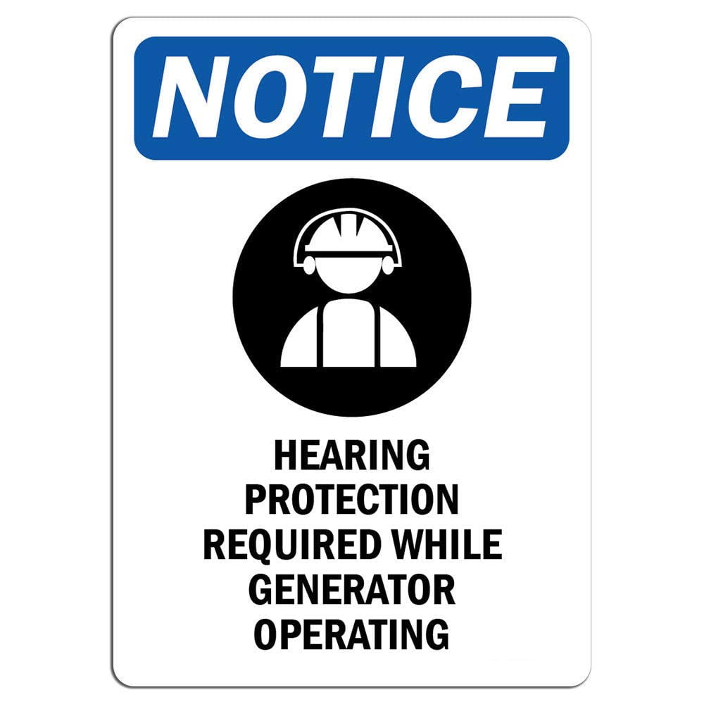 Vinyl Stickers - Notice - Hearing Protection Required Sign with Symbol ...