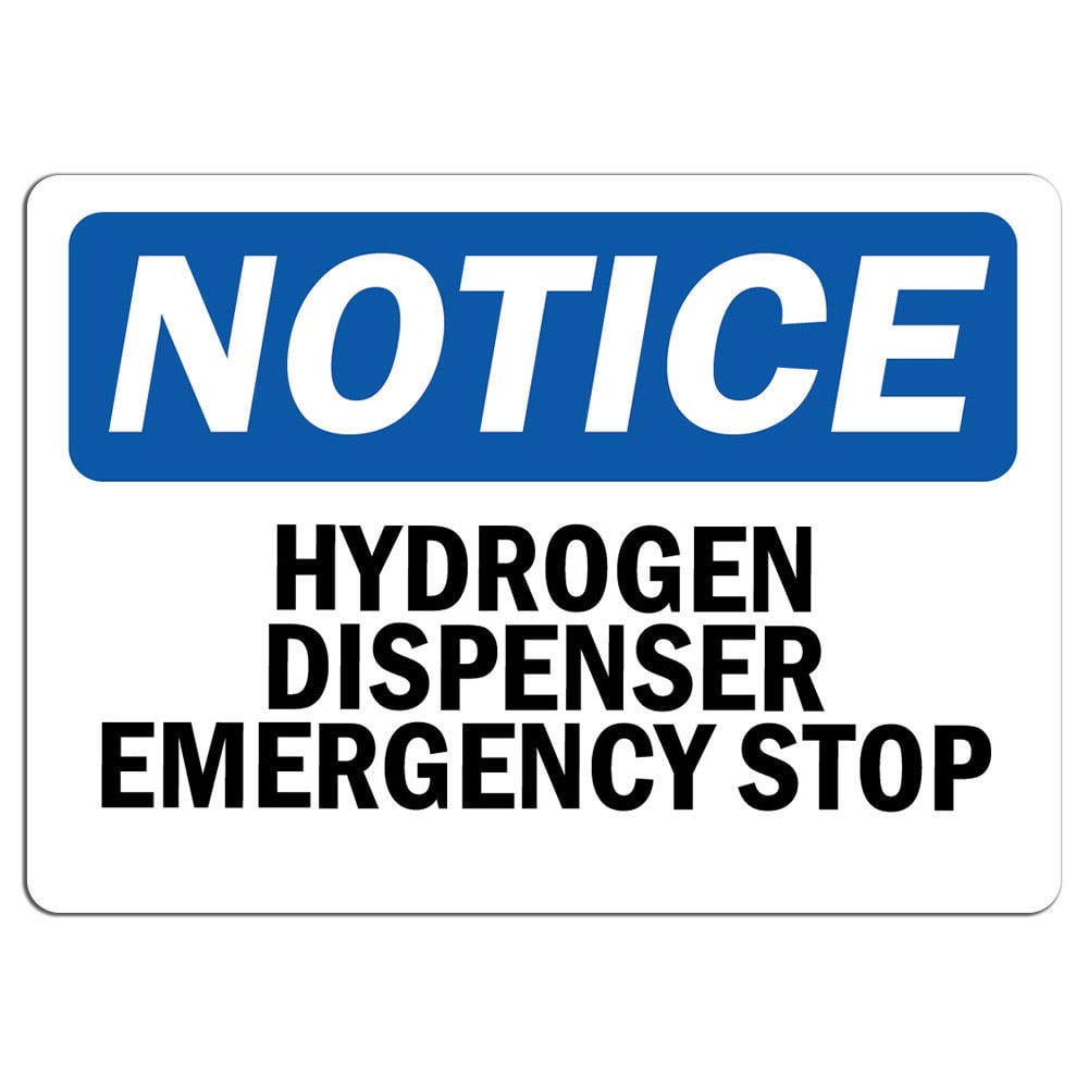 Vinyl Stickers - Notice - Hydrogen Dispenser Emergency Stop Sign ...