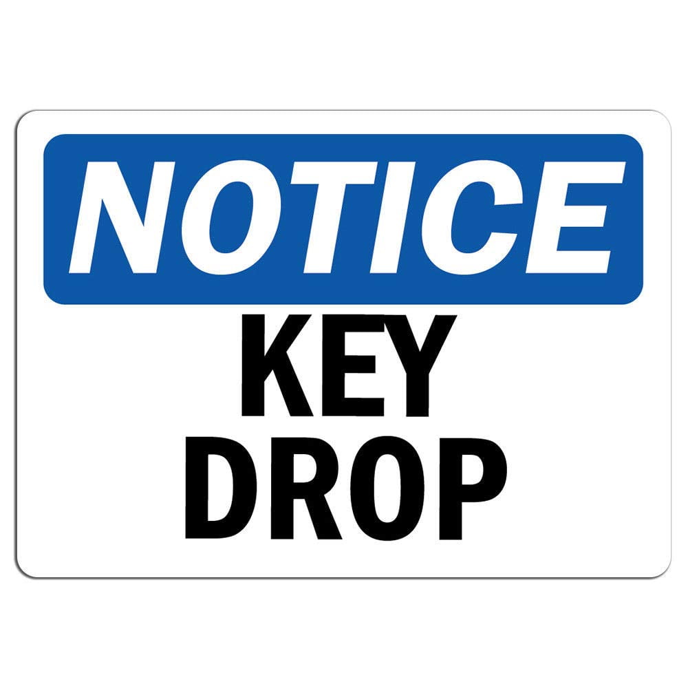 Vinyl Stickers - Notice - Key Drop Sign - Safety and Warning Warehouse ...