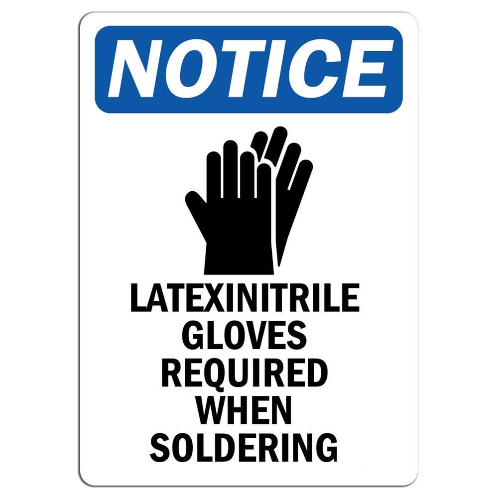 Vinyl Stickers - Notice - LatexiNitrile Gloves Required Sign with ...