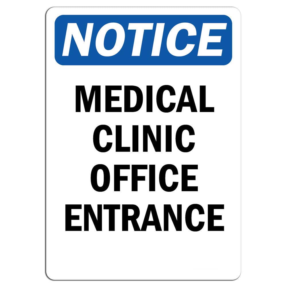 Vinyl Stickers - Notice - Medical Clinic Office Entrance Sign - Safety ...