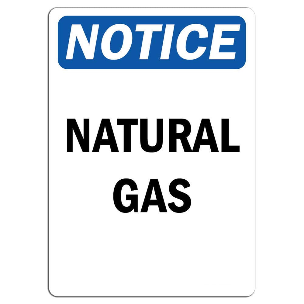 Vinyl Stickers - Notice - Natural Gas Sign - Safety and Warning ...