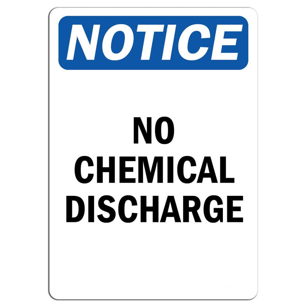 Vinyl Stickers - Notice - No Chemical Discharge Sign - Safety and ...