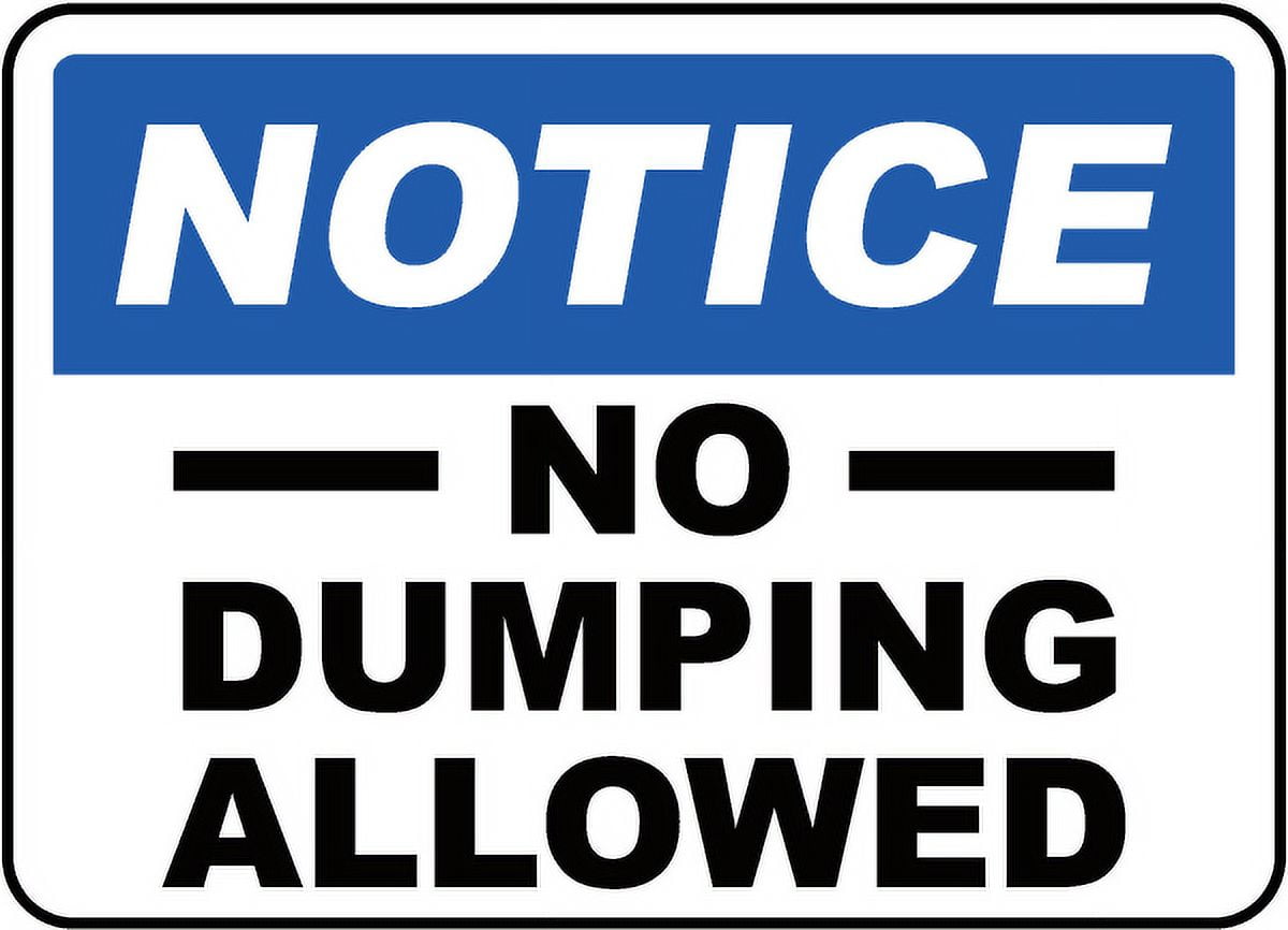 Vinyl Stickers - Notice No Dumping Allowed Sign P2 - Safety and Warning ...