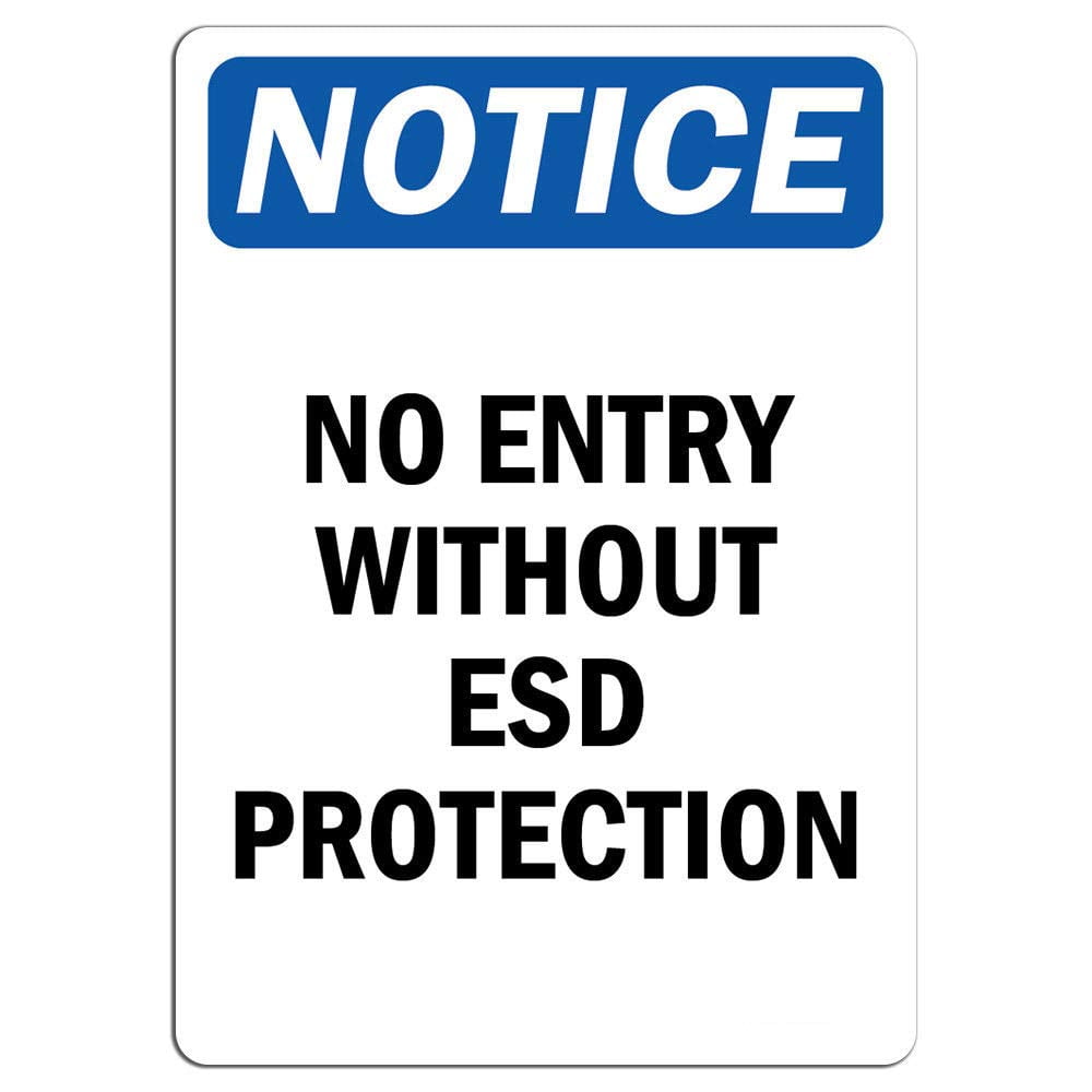Vinyl Stickers - Notice - No Entry Without ESD Protection -Safety and ...