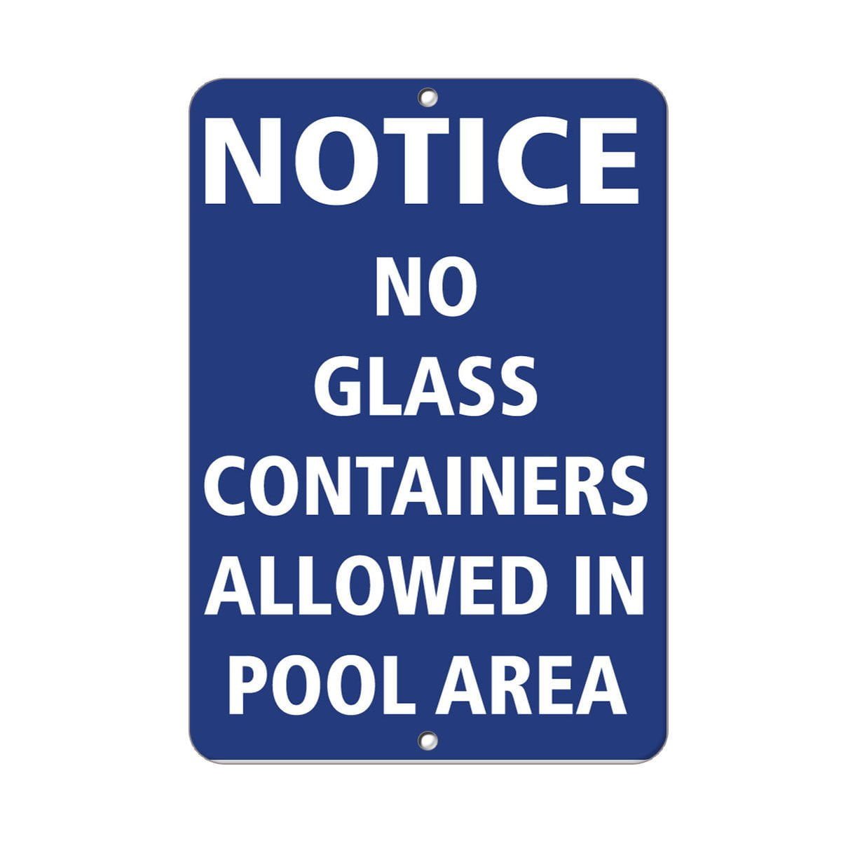 Vinyl Stickers - Notice - No Glass Containers Allowed in Pool Area ...