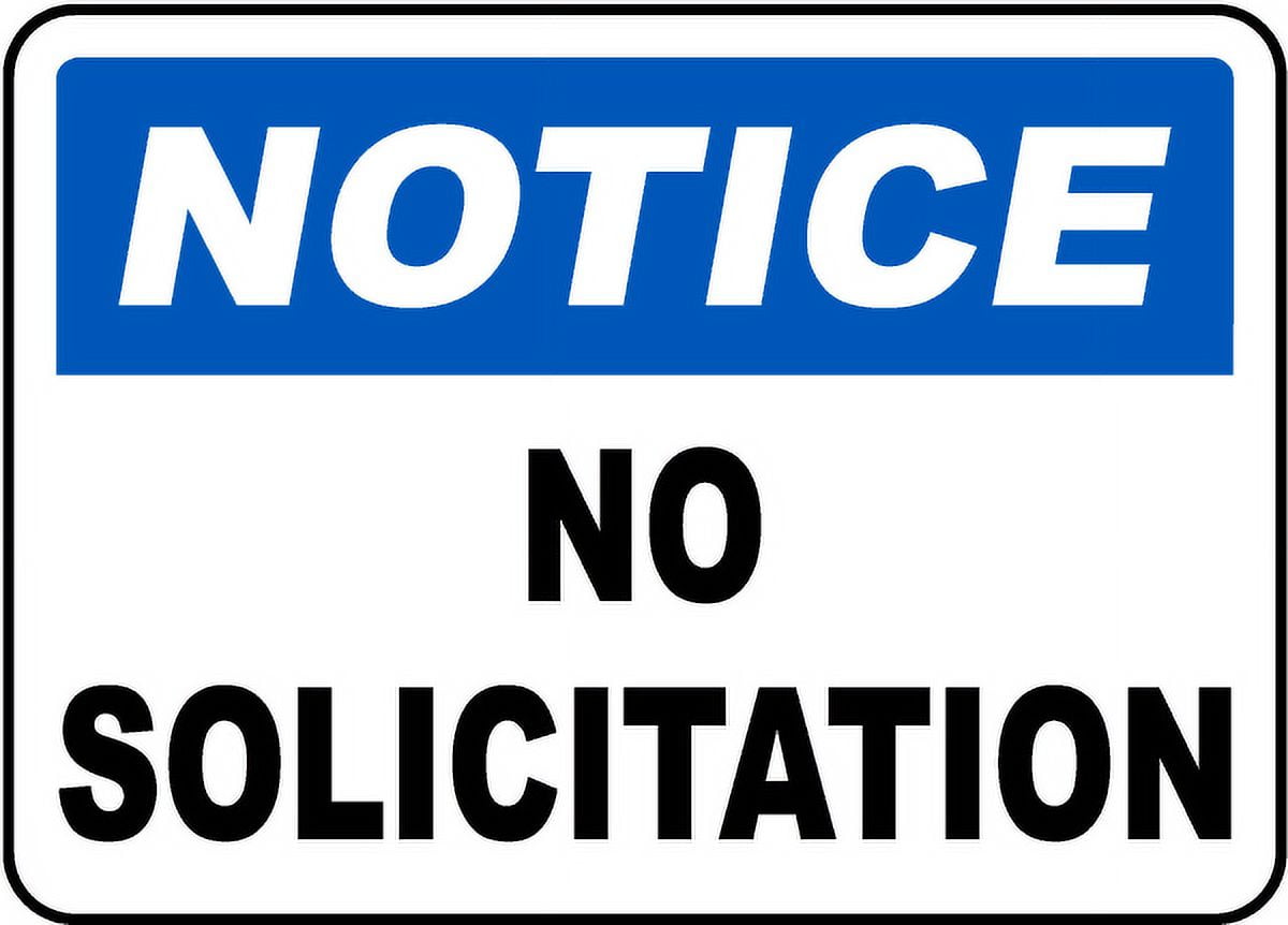 Vinyl Stickers - Notice No Solicitation Sign - Safety and Warning ...