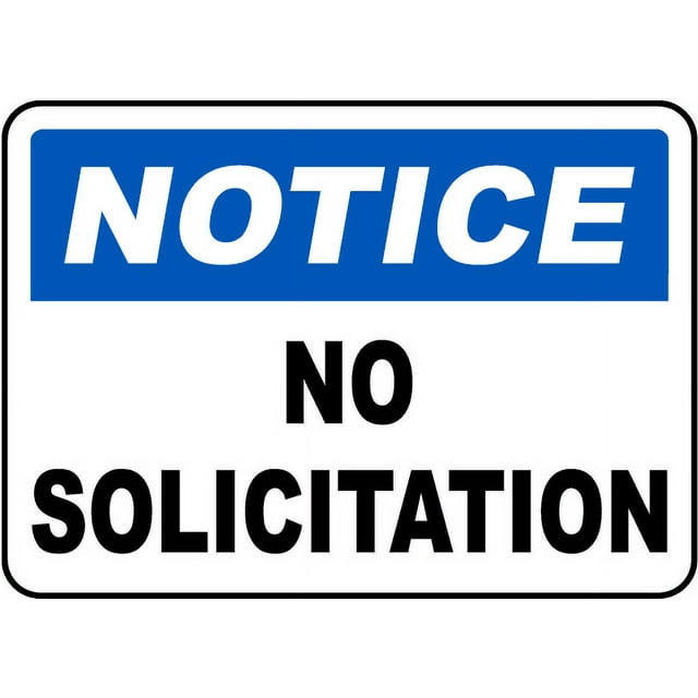 Vinyl Stickers - Notice No Solicitation Sign - Safety and Warning ...