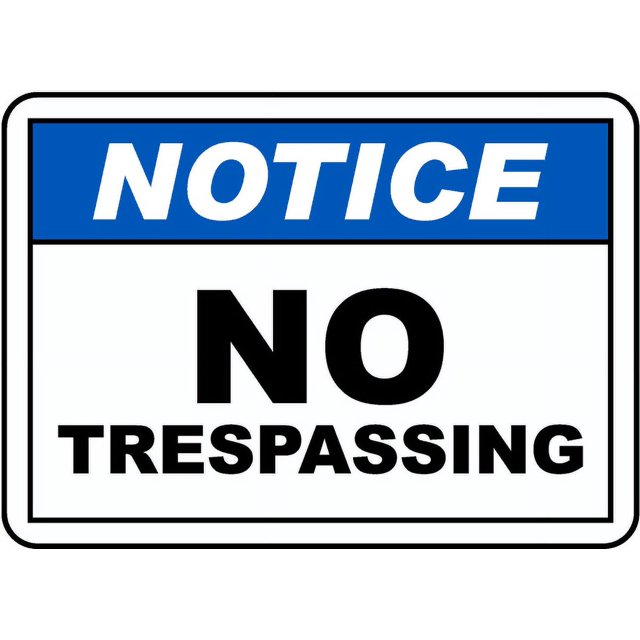 Vinyl Stickers - Notice No Trespassing Sign P3 - Safety and Warning ...