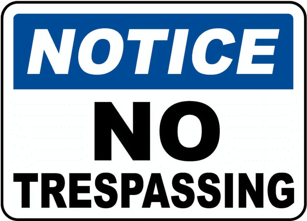 Vinyl Stickers - Notice No Trespassing Sign P4 - Safety and Warning ...