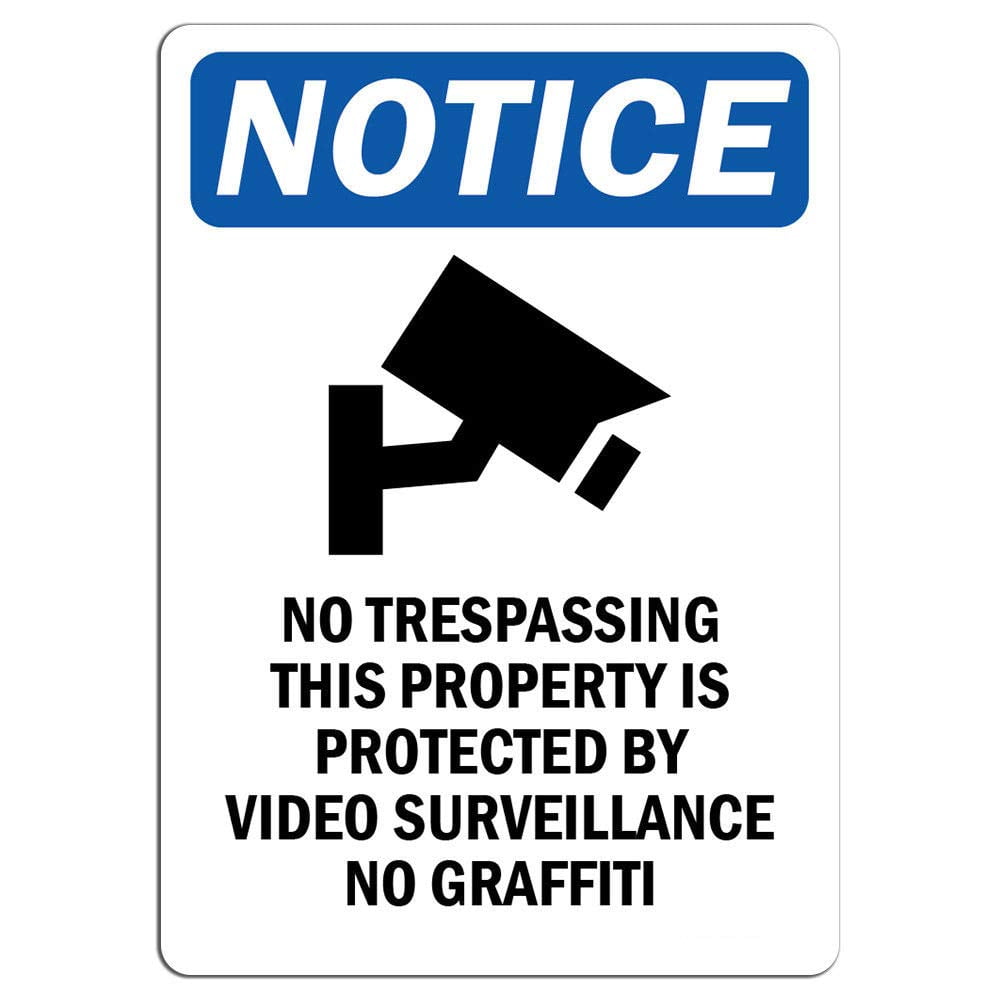 Vinyl Stickers - Notice - No Trespassing This Sign with Symbol - Safety ...