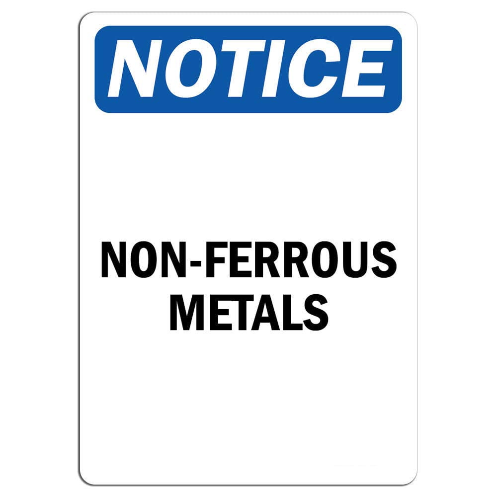 Vinyl Stickers - Notice - Non-Ferrous Metals Sign - Safety and Warning ...