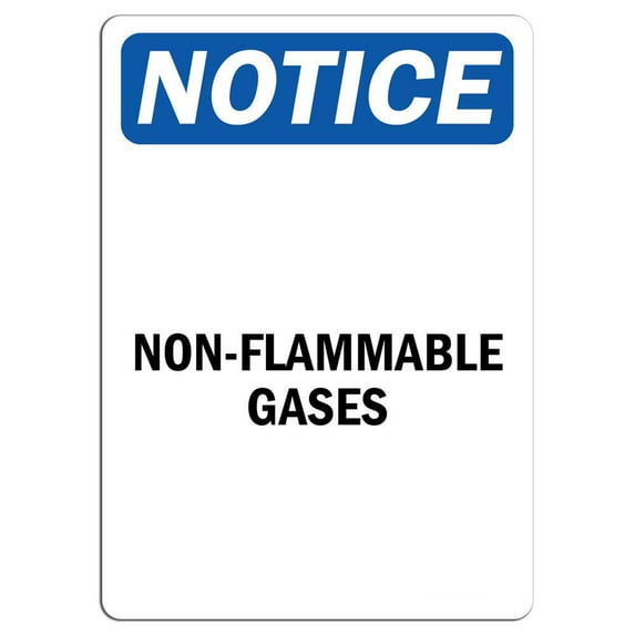 Vinyl Stickers - Notice - Non-Flammable Gases Sign - Safety and Warning ...